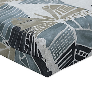 Pillow Perfect Outdoor/Indoor Bench/Swing Cushion, 18" x 45", Black Hixon Stone