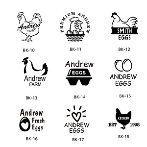 Custom Wooden Egg Box Stamps, Personalized Rubber Egg Box Stamps, Fresh Egg Box Stamps, Farm Box Stamps, Chicken Coop with Handle & Print