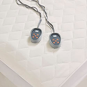 Beautyrest 100% Cotton Heated Mattress Pad - Bed Warmer with 20 Heat Settings Controller, Auto Shut Off Timer, Deep All Around Elastic Pocket, UL Certified, Machine Washable, White King