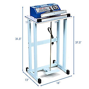Goplus 110V 12" Foot Pedal Impulse Sealer with Cutter, Heat Seal Closer Plastic Bag Sealing Machine, Cutting Machine, Ideal for Industrial and Commercial Use