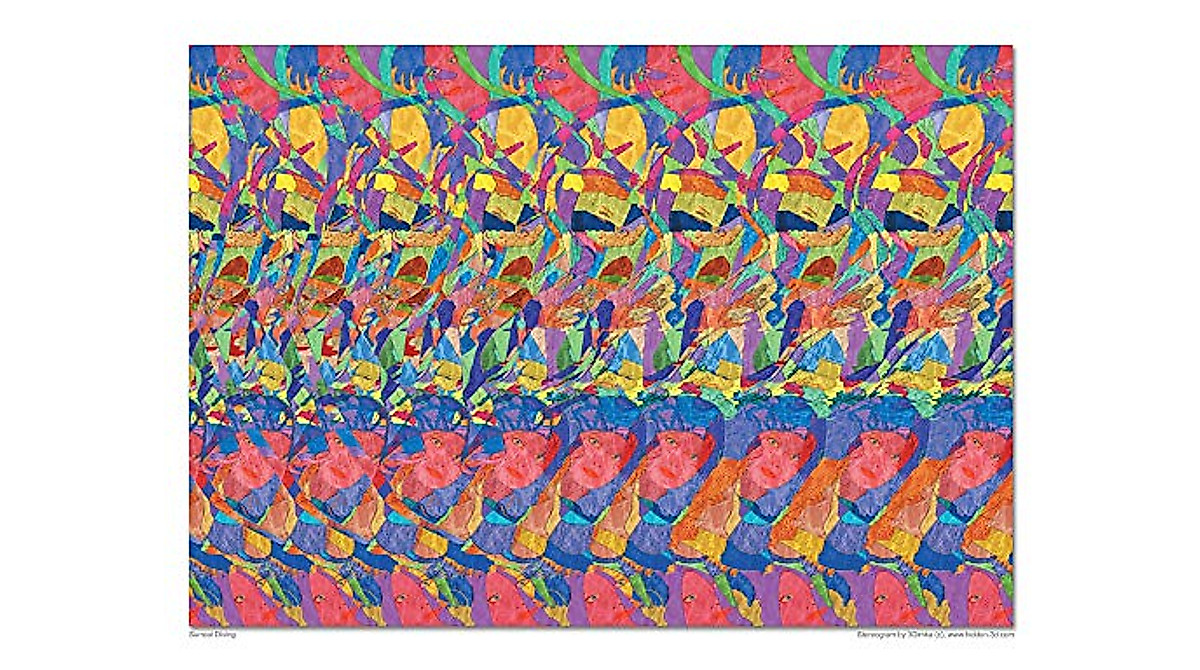 Hidden 3D Stereogram Posters - Set of 6 Unique 18x13 Art