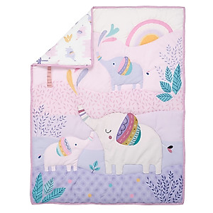 Bedtime Originals Elephant Dreams 3-Piece Pink Nursery Baby Crib Bedding Set
