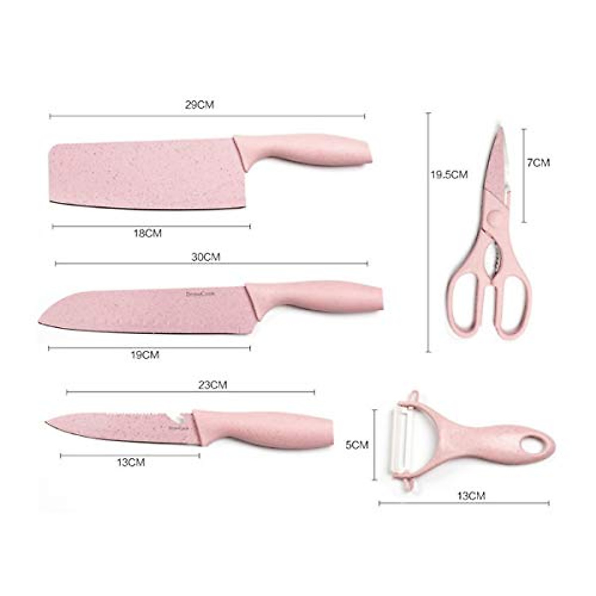 Neal LINK pink knife set with block-knife set pink kitchen accessories-knives set for Kitchen Peeler