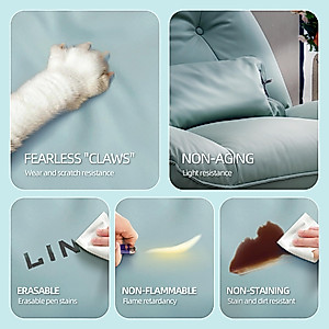 COOSLEEP Oversized Power Swivel Recliner Chair Rocker with 43.5'' Oversized Sitting Width and 270° Swivel,360° Surround Sound and Breathing Lighting,Comes with a 3-in-1 Pillow, 380 Lbs Capacity(Blue)