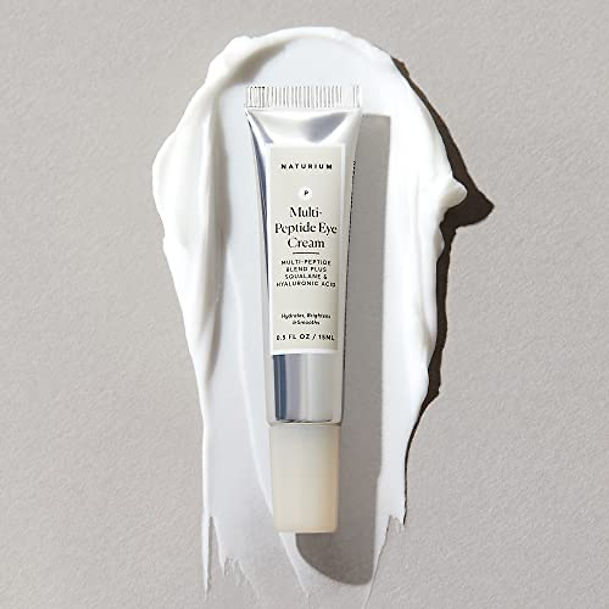 Naturium Multi-Peptide Eye Cream Plus Squalene & Hyaluronic Acid, Smoothing & Anti-Aging Skincare, 0.5 oz