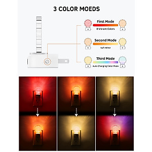 Plug in Night Light,Specmsky Ferris Wheel Night Light for Kids,3 lighting Modes RGB Night Lamp,Multi-Color Changing,LED Night Light with Dusk to Dawn Sensor for Nursery,Bedroom,Stairs,Kids' Room Decor
