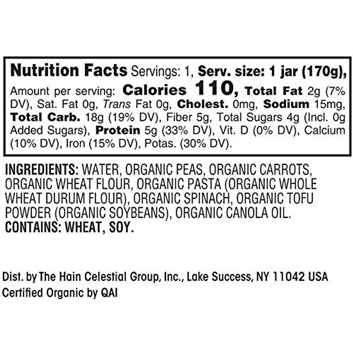 Earth's Best Organic Stage 3 Baby Food, Spring Vegetables and Pasta, 6 oz. Jar