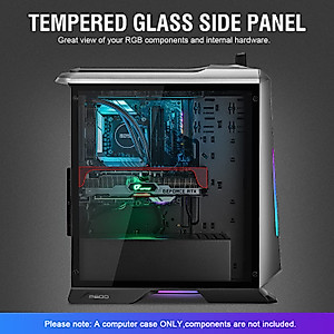 Segotep M600 Mid-Tower ATX Gaming PC Case w/Fantasy ARGB Skylight & ARGB Front Panel, Separate Magnetic Power Switch, USB 3.0 Tempered Glass Phantom Black Computer Case
