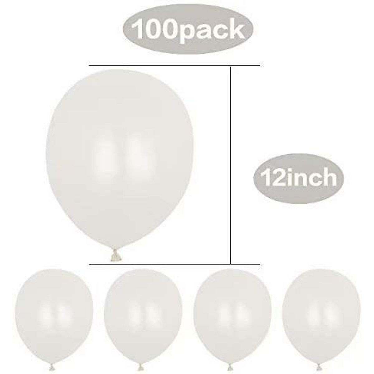 White Balloons,Latex Balloon,white pearlized balloons12-inch,100-pack,Eshanmu