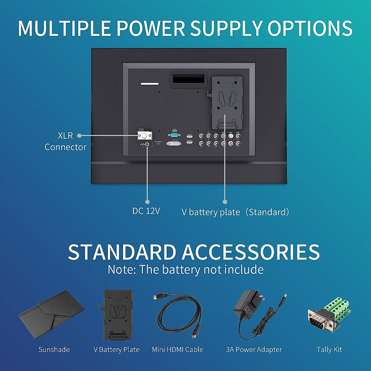 SEETEC P215-9HSD-CO 21.5 Inch 3G SDI 4K HDMI Broadcast Carry on Director Monitor with Full HD 1920x1080 3 Color Tally Light