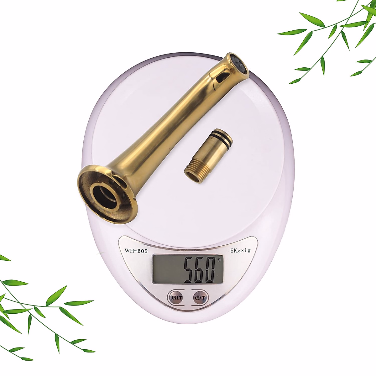 Enga Bright Gold Tub Spout, 8inch Extra Long Bathtub Faucet Wall Mount Brass Non Diverter Tub Filler