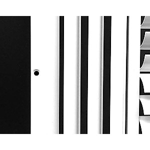 8"w X 8"h 4-Way Aluminum Curved Blade Adjustable Air Supply HVAC Diffuser - Full Control Vertical/Horizontal Airflow Direction - Vent Duct Cover [Outer Dimensions: 9.65"w X 9.65"h]