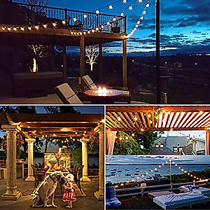 GUDDL Outdoor String Lights 50ft Patio Lights with 55 G40 Bulbs (5 Spare), Connectable Globe String Lights for Party Tents Patio Gazebo Porch Deck Bistro Backyard Balcony Pergola Decor, Black Wire