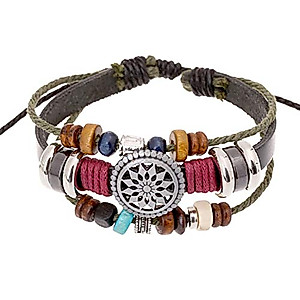 Trenro Women Lady Bohemia Wind Beaded Multilayer Hand Woven Bracelet Jewelry