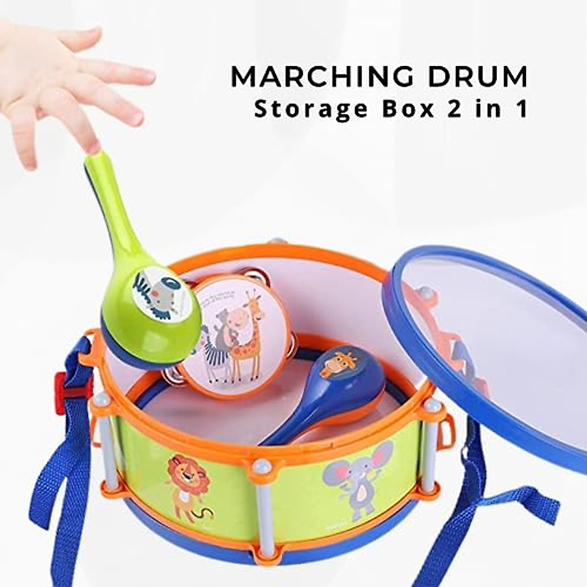 LITTLE FUN TIMES Musical Instruments for Toddlers 1-3 to Develop fine Motor Skills, Toddler Toys Musical Instruments for Kids 9 pcs Baby Instruments Preschool Educational Early Learning and Fun