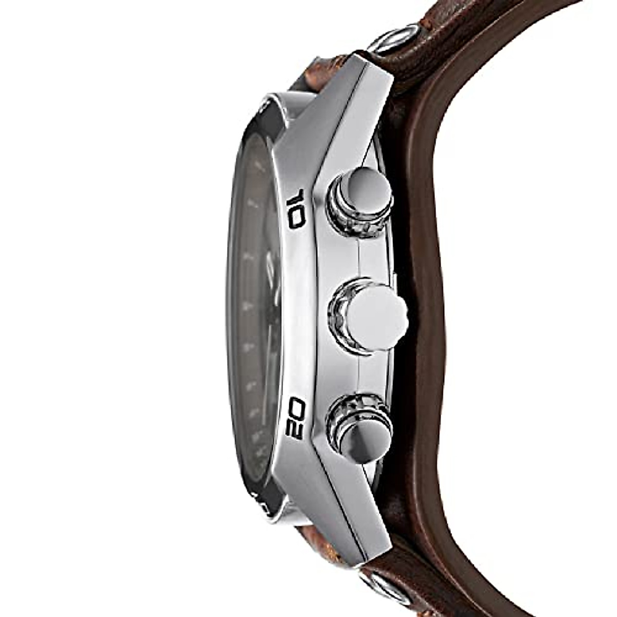 Fossil Men's Coachman Quartz Stainless Steel and Leather Chronograph Watch, Color: Silver, Brown (Model: CH2565)