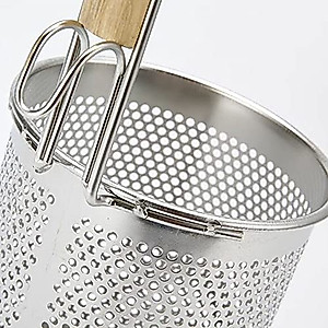 JUNXIAN Deep Frying Basket Frying Basket Stainless Steel Slotted Spoon Mesh Basket Fryer French Fries Baked Vegetables Frying Basket Sink Filter Frying Net(14cm)