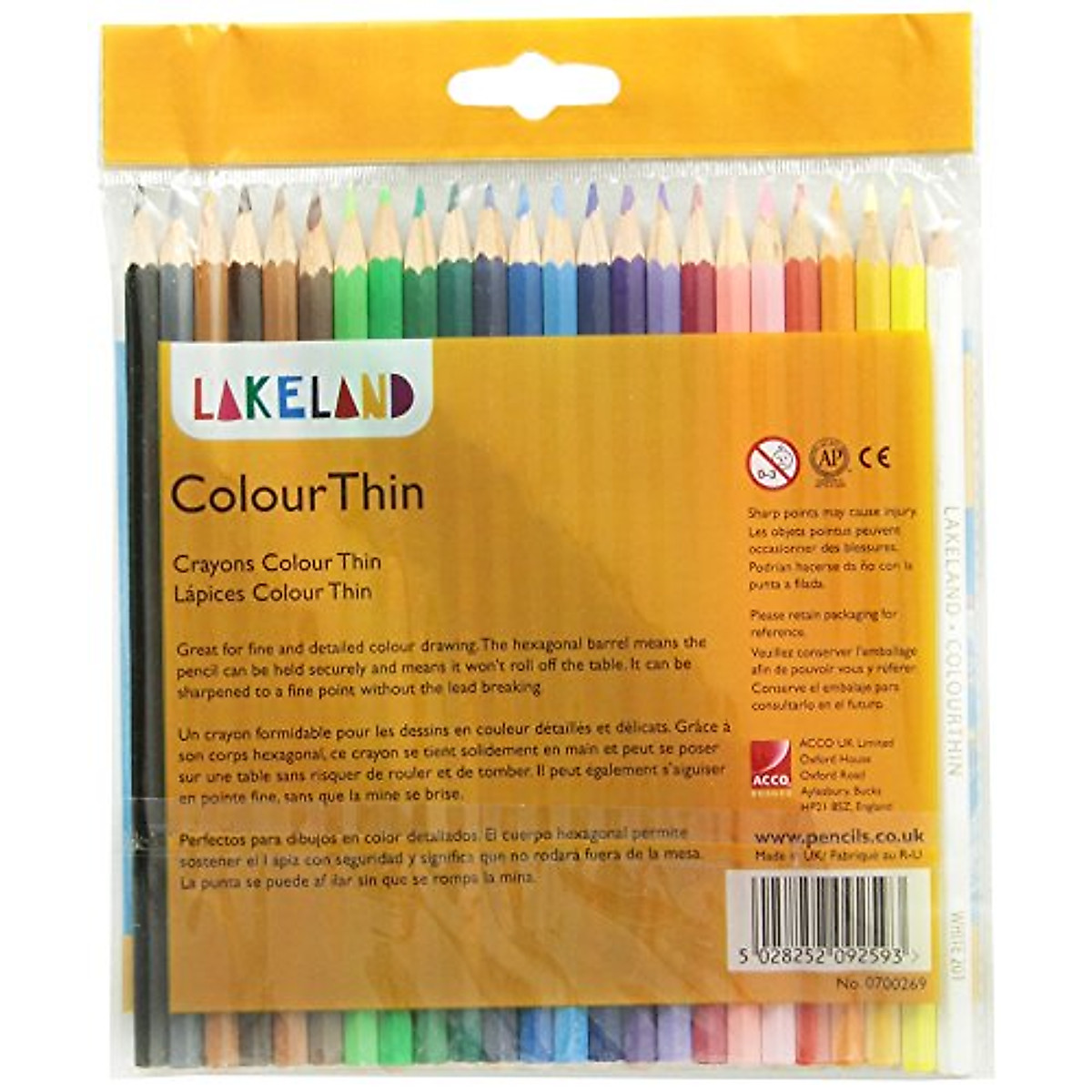 Derwent Lakeland Colorthin Pencils, 2.9mm Core, Wallet 24 Count (0700269)