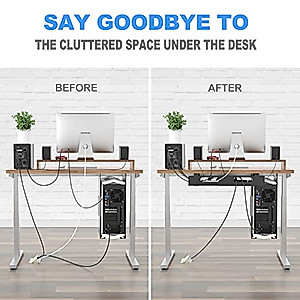 2PACKS Cable Management Under Desk Tray Adjustable Large Under Table Cord Wire Organizer for Standing Desk