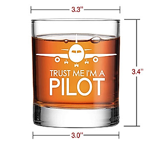 Perfectinsoy Trust me I'm a Pilot Whiskey Glass, Retired Pilot Whiskey Glass, Pilots Retiring Flight Attendants Helicopter Aviator Airman, Aviation Airline,Retirement Gifts for Coworkers