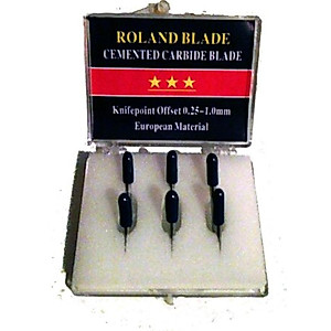6-Pack 60 Degree Roland Type Deep Cut Replacement Blades Vinyl Sign Making Plotter Cutter Cemented Carbide Blade Set Compatible with Roland Bridge Refine P-Cut US Cutters