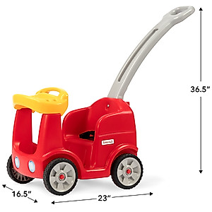 Simplay3 Roll and Stroll Quiet Ride-On Toddler Toy Push Car, with Seatbelt, for Toddlers Ages 1.5-4 yrs., Red