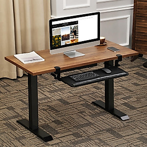 ADOFFUR Keyboard Tray Under Desk,Pull Out Keyboard & Mouse Tray with Heavy-Duty C Clamp Mount and Mat, Slide Out Platform Drawer for Home Office Computer Workstations