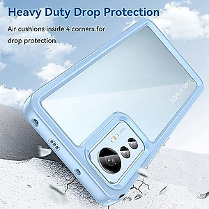 GTBDEKI Clear Case for Xiaomi 12 Lite Case, 2203129G Case with HD Screen Protector, Anti-Scratch Shockproof Clear Hard PC + TPU Bumper Protective Cover Case for Xiaomi 12 Lite 5G Crystal Blue