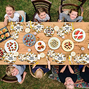 Lopeastar 127Pcs Construction Birthday Party Supplies Plates Set, Construction Party Decorations Excavator Plates Napkins Cups Forks Tablecloth and Happy Birthday Banner for 25 Guests