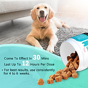 Hemp Calming Chews for Dogs Anxiety Relief Dog Calming Treats Natural Ingredients Dog Calming Chews Aid with Separation, Barking and Sleeping, Promote Relaxation, Reduce Stress