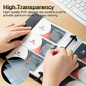 deli Business Card Book Holder, Business Card Organizer, Name Card Book Holder, Portable Office Business Card Holder, Hold 180 Cards, Black