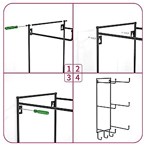 NPPLUS Largest Towel Rack for Bathroom, Towel Holder Wall Mounted with 3 Hooks for Hanging Towel Storage, Towel Organizer, Hand Towel Holder (Black)