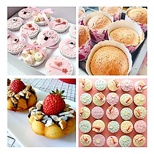 Mini Muffin &Cupcake Set, 24 Cups 2-Pieces, Nonstick Silicone Baking Pan, BPA Free and Dishwasher Safe, Great for Making Muffin Cakes, Tart, Bread (24 Cups Red,2 PCS)