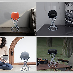 Dutiplus Smart Speaker Table Stand Decorative Holder for Echo Dot 5nd/4rd/3th/2th Gen, Echo 4nd/3rd/2th Gen, Echo Glow, Apple Homepod Mini and Google Home Mini/Nest Mini(Chrome)