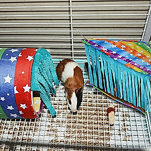 Pet Small Animal Tunnel,HOMEYA Guinea Pig Hideout Hammock Play Tube Toys Hideaway Bedding House for Hamster,Chinchillas,Hedgehogs,Rats,Sugar Glider Cage Accessories Birthday Gift