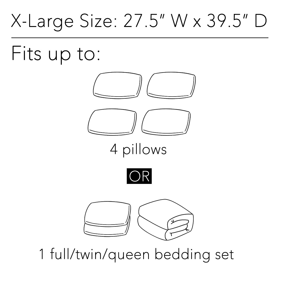 SpaceAid Jumbo Vacuum Storage Bags, Space Saver Sealer Compression Bags for Comforters, Blankets, Pillows, Bedding, Clothes (X-Large 3 Pack)