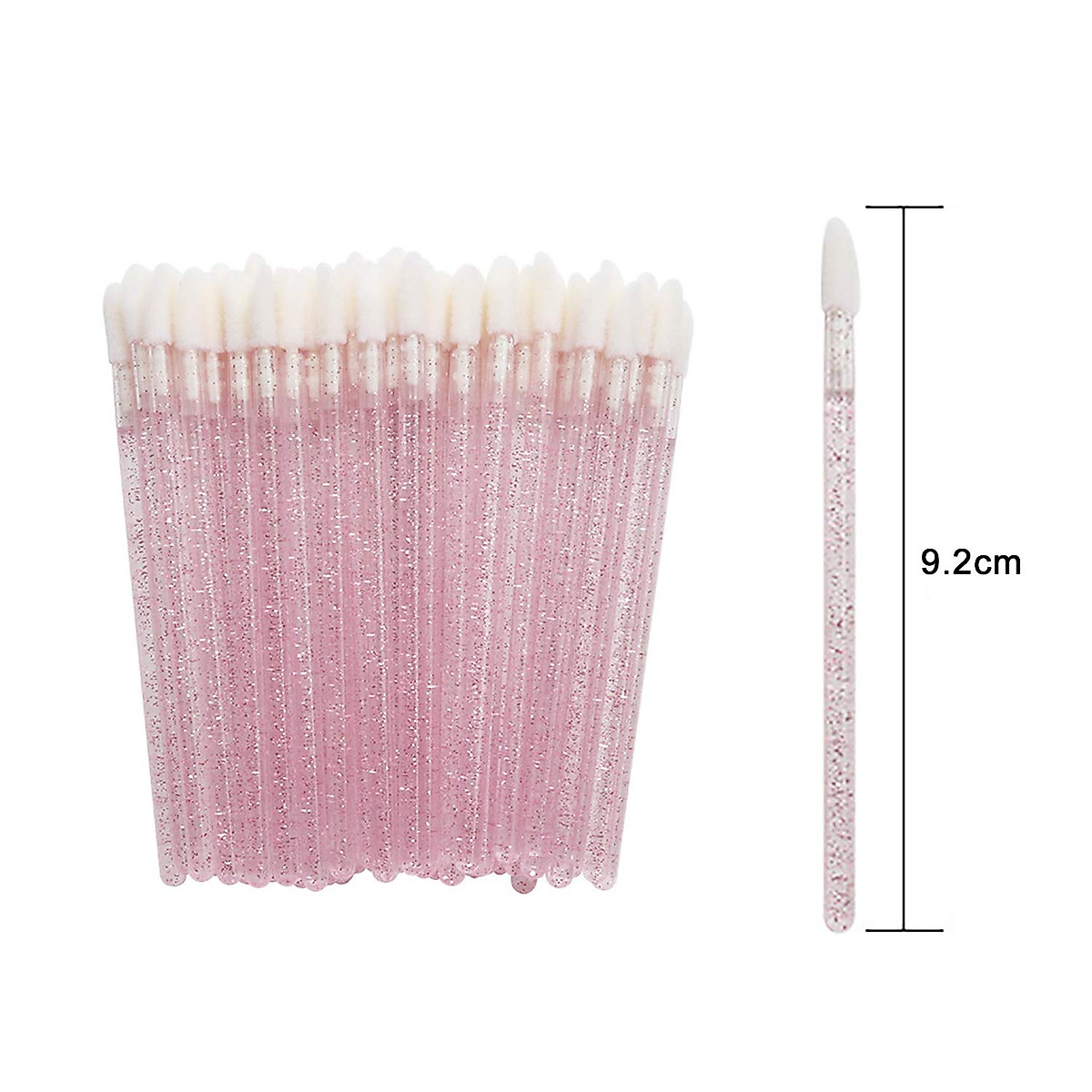 102 Pcs Glitter Disposable Makeup Applicators,Pink Lash Shampoo Brushes,Disposable Mascara Wand,Eyelash Cleansing Brushes Disposable Lip Wand (Pink)