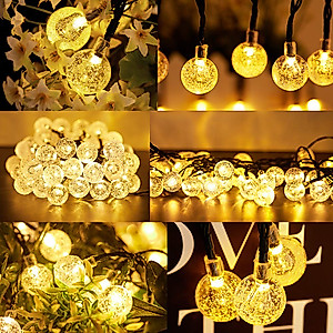 Beauthard Solar String Lights Outdoor,60 Led 35.6 Ft Lights with 8 Lighting Modes,Outdoor String Lights,Waterproof Solar Patio Outside Lights for Garden Yard Home Wedding Party Decoration(Warm White)