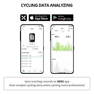 XOSS G GPS Bike Computer, Wireless Bluetooth Bike Speedometer and Odometer, Rechargeable Cycling Computer MTB Tracker with LCD Automatic Backlight Display, IPX7 Waterproof Fits All Bikes Electric Bike