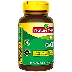 Nature Made CoQ10 400 mg, Dietary Supplement for Heart Health Support, 40 Softgels, 40 Day Supply