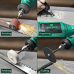 Kitajun Rotary Tool Kit, 5 Speed Adjustments 10000-37000RPM, Equipped with Flex Shaft and Multifunctional Chuck, 218 Accessories, Power Multipurpose Set for Craft Projects and DIY Creations