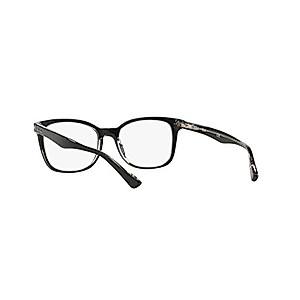 Ray-Ban RX5285 Square Prescription Eyeglass Frames, Black On Transparent/Demo Lens, 53 mm