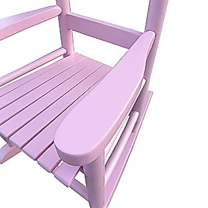 Child's Rocking Chair Solid Wood Kids Rocking Chair,Wooden Rocker Chair for Children Aged 3-7,Oak Rocking Chair for Front Porch/Outdoor/Indoor,Plywood Rocking Chair (Pink)