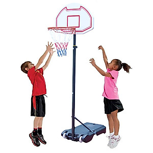 Sibosen Basketball Hoop Outdoor, 6.5-8ft Height Adjustable, Portable Basketball Goal System w/Wheels, 29 Inch Backboard, Swimming Pool Basketball Hoop & Goal for Kids/Adults Indoor