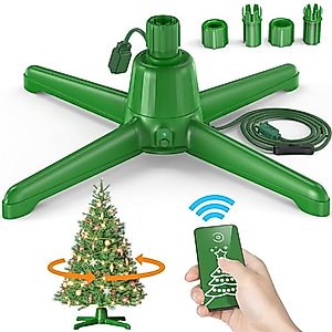 DG-Direct Rotating Christmas Tree Stand with Remote Control, Stable 360 Revolving Tree Base Stand, Up to 9ft and 120 lb. Adjustable Christmas Tree Holder for Xmas Tree, Artificial Tree (Green)
