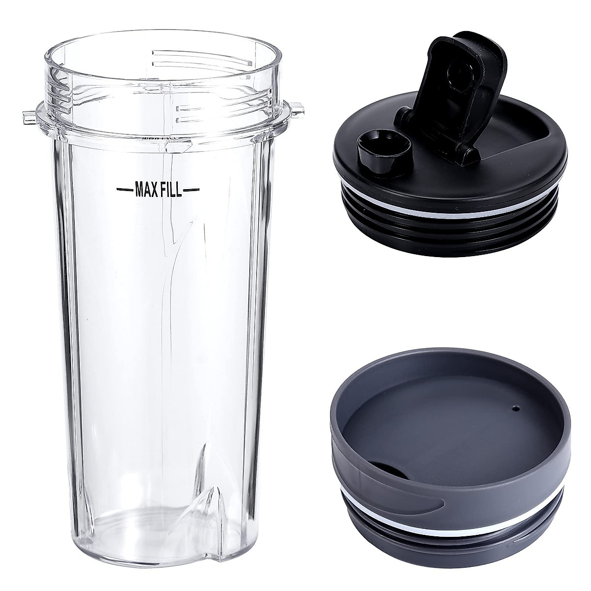 16oz Blender Cup Set 6pcs Replacement Parts Compatible with Ninja Single Serve Cup with Lid and Seal Lid Compatible with Nutri Ninja Series for QB3000 BL770 BL780 BL660 BL740 BL810 Blenders