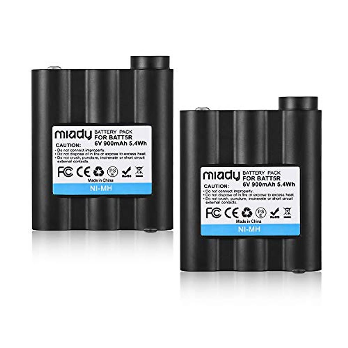 Miady BATT5R AVP7 Rechargeable Batteries 6V 900mAh for GXT Walkie Talkie GXT1000 GXT1050 GXT850 GXT860 GXT900 GXT950 and More