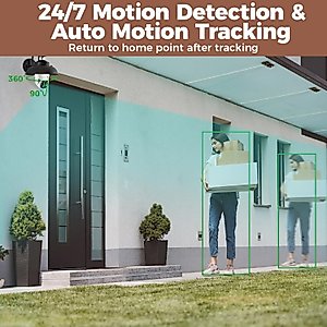 xmartO Light Bulb Security Camera Wireless Outdoor with Dual-Lens 10X ZOOM, AI Auto Tracking Pan/Tilt/Zoom, 24/7 Auto-Follow Monitor, Fits in E27 Light Socket