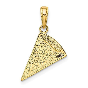 IceCarats 14K Yellow Gold Pizza Slice Necklace Charm Pendant Only