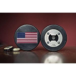 Buffalo BottleCraft USA Bottle Opener, Made from a Real Hockey Puck, American Flag, Magnetic Cap Catcher, Coaster